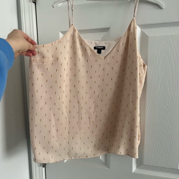 Express | Tops | Express Tank Blush With Gold Stitch | Poshmark